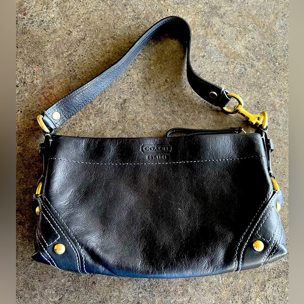 Coach Black Leather Mini Shoulder Granny Hobo Bag Pur… - Gem